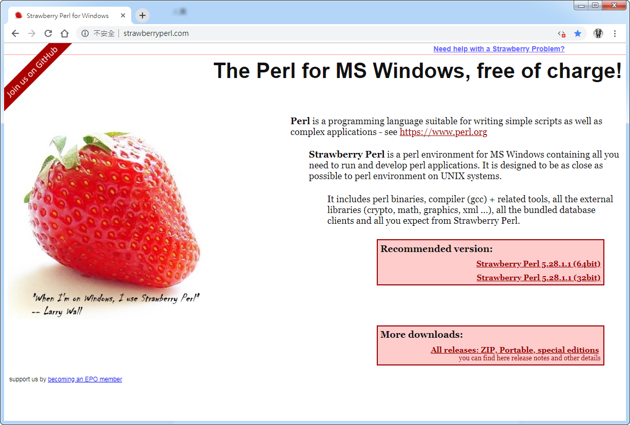 Strawberry_Perl_for_Windows_安裝教學 – Jkw 的祕密基地